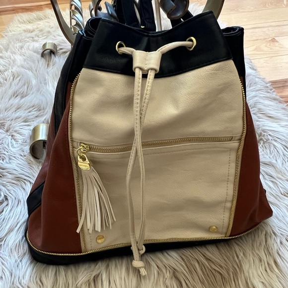 Steve Madden | Bags | Steve Madden Vegan Leather Colorblock Backpack ...